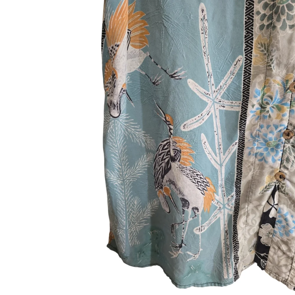 Citron Santa Monica | Tops | Citron Santa Monica Crane Floral Silk ...